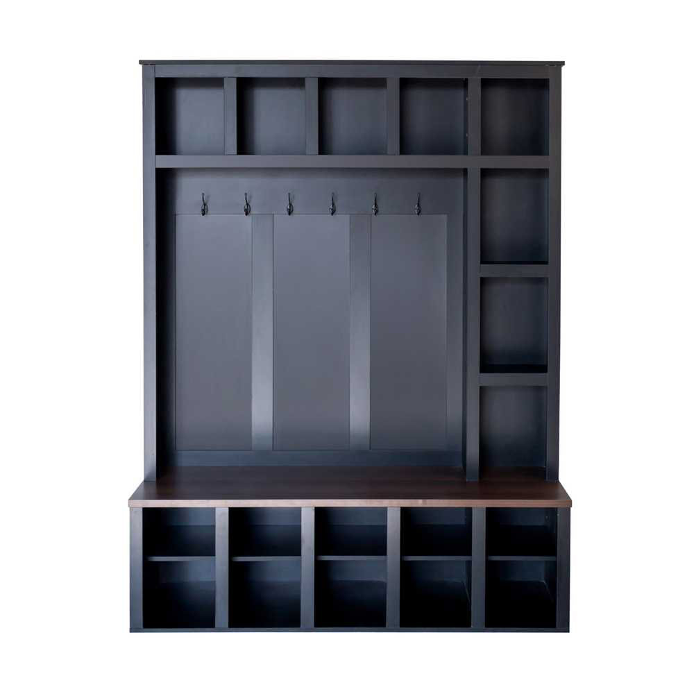 Red Barrel Studio® Farmhouse Wooden Style Hall Tree with 6 Hooks | Wayfair