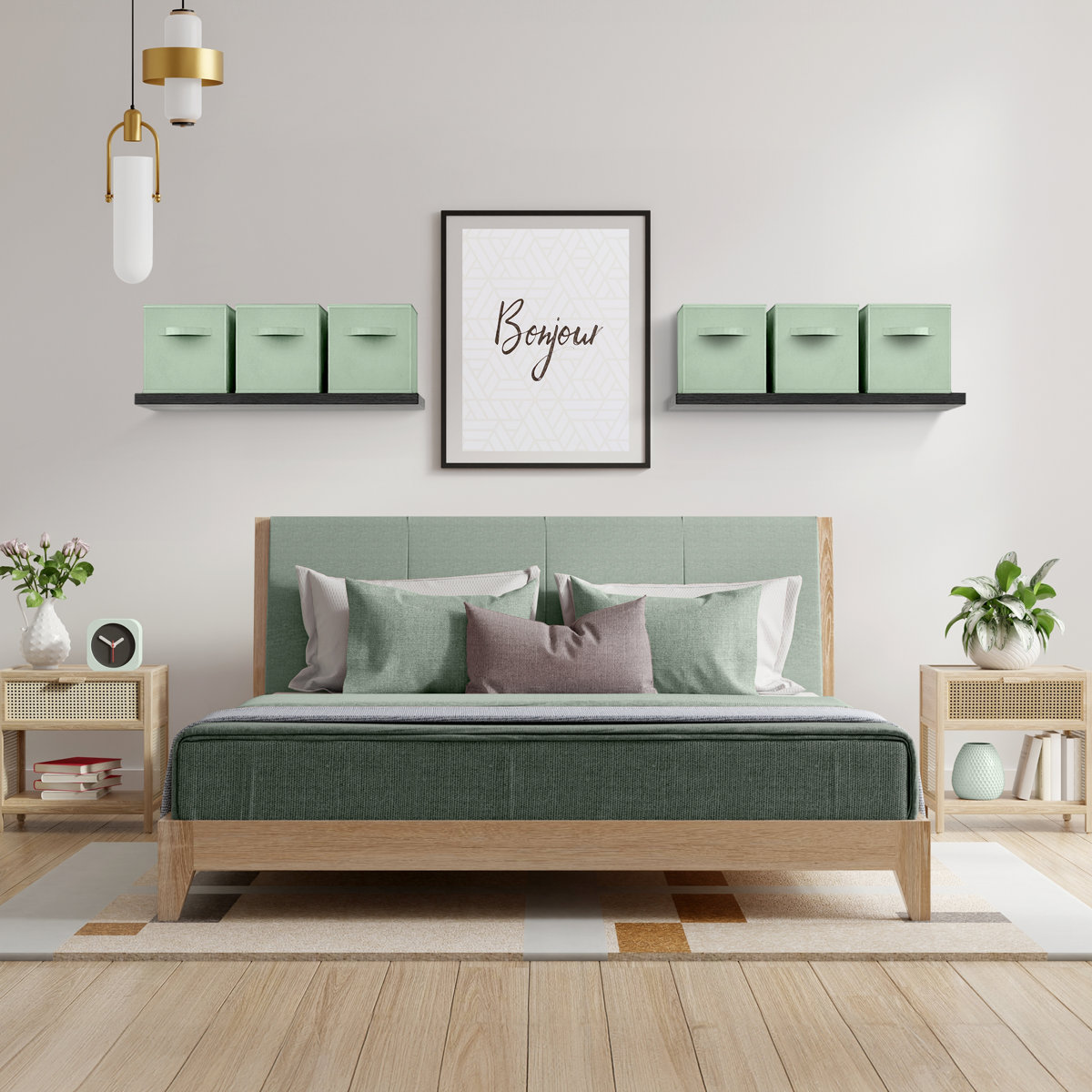 Sorbus Foldable Storage Cubes - 6 Pack, 11 Inch, Sage Green, Fabric ...