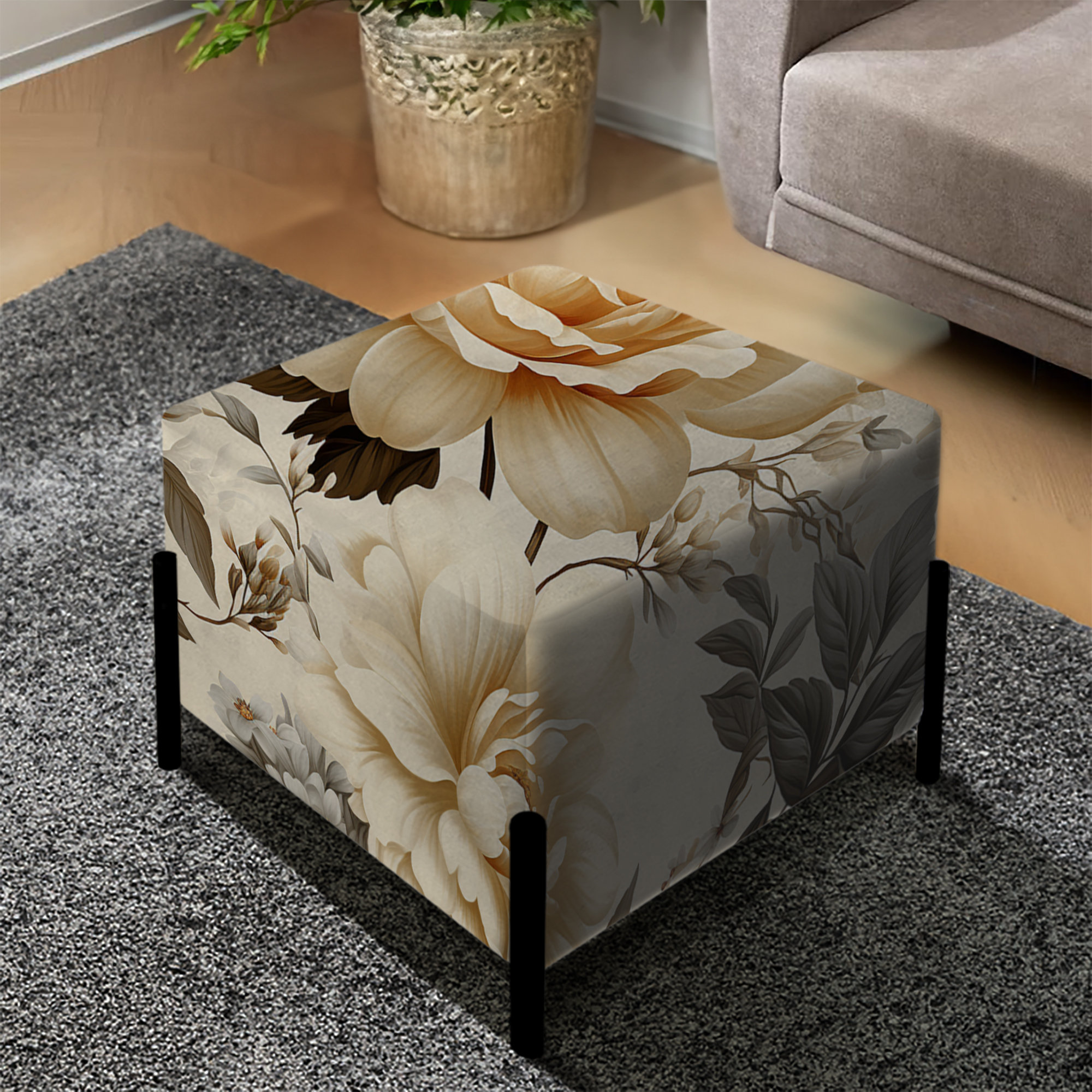 Design Art Beige Vintage Country House Flower Harmony - Patchwork ...