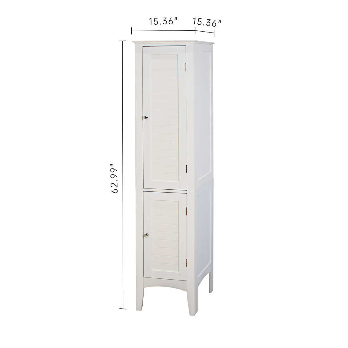 Winston Porter Tall Narrow Tower Freestanding Cabinet With 2 Shutter ...