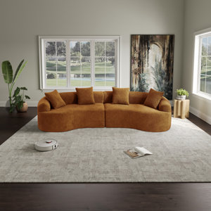 Ebern Designs 90.2'' Wide half moon design sofa & Reviews | Wayfair