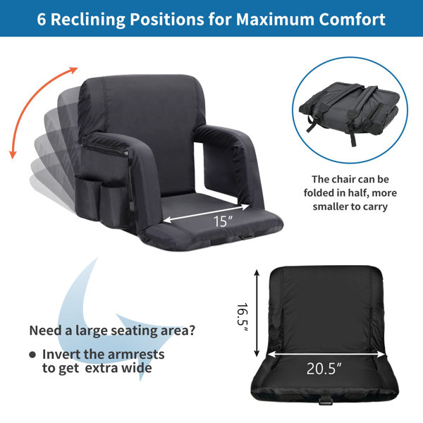 Latitude Run® Jaisigh Benches Portable Reclining Stadium Seats, Stadium ...