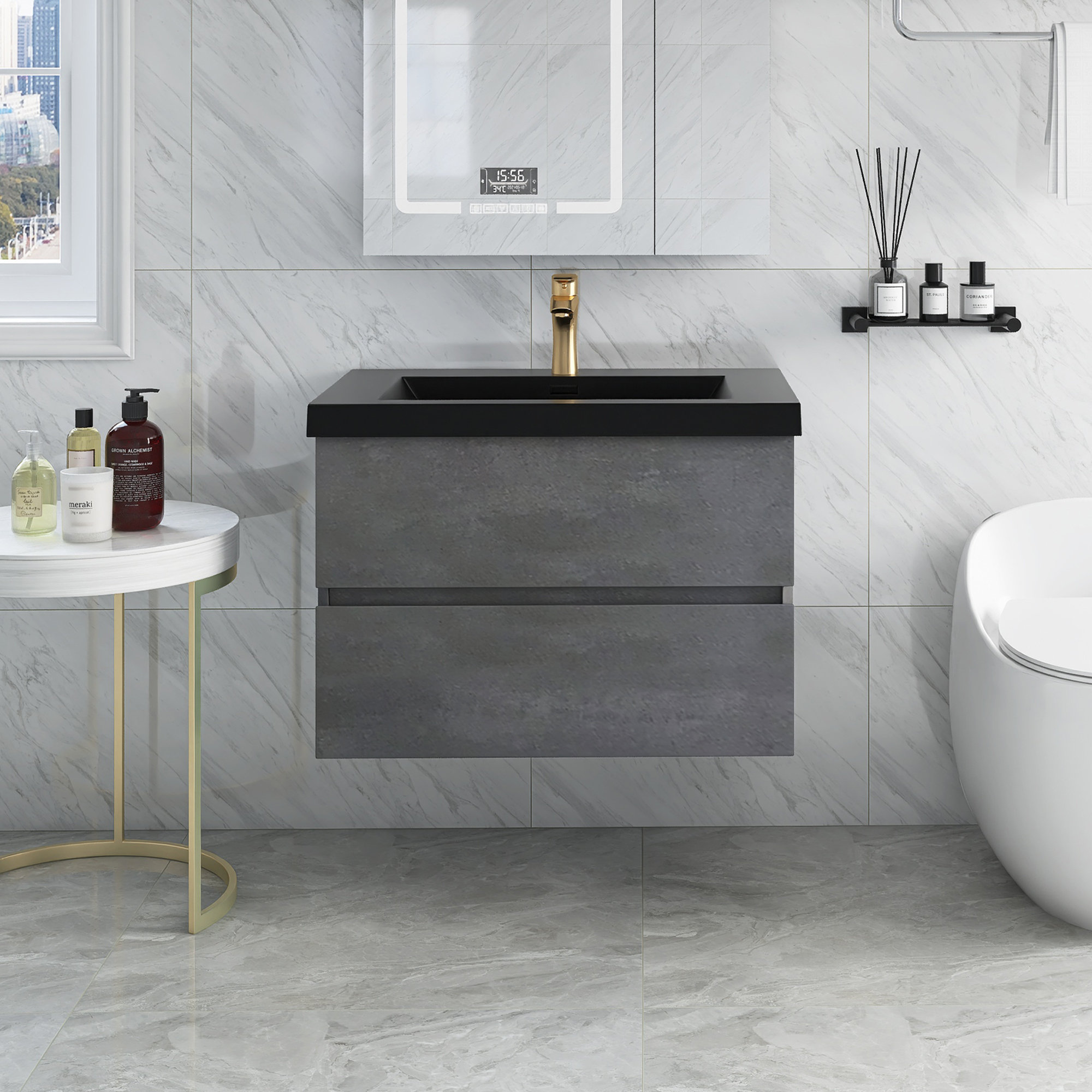Red Barrel Studio Magdalini 30'' Single Sink Wall- Mounted Bathroom ...
