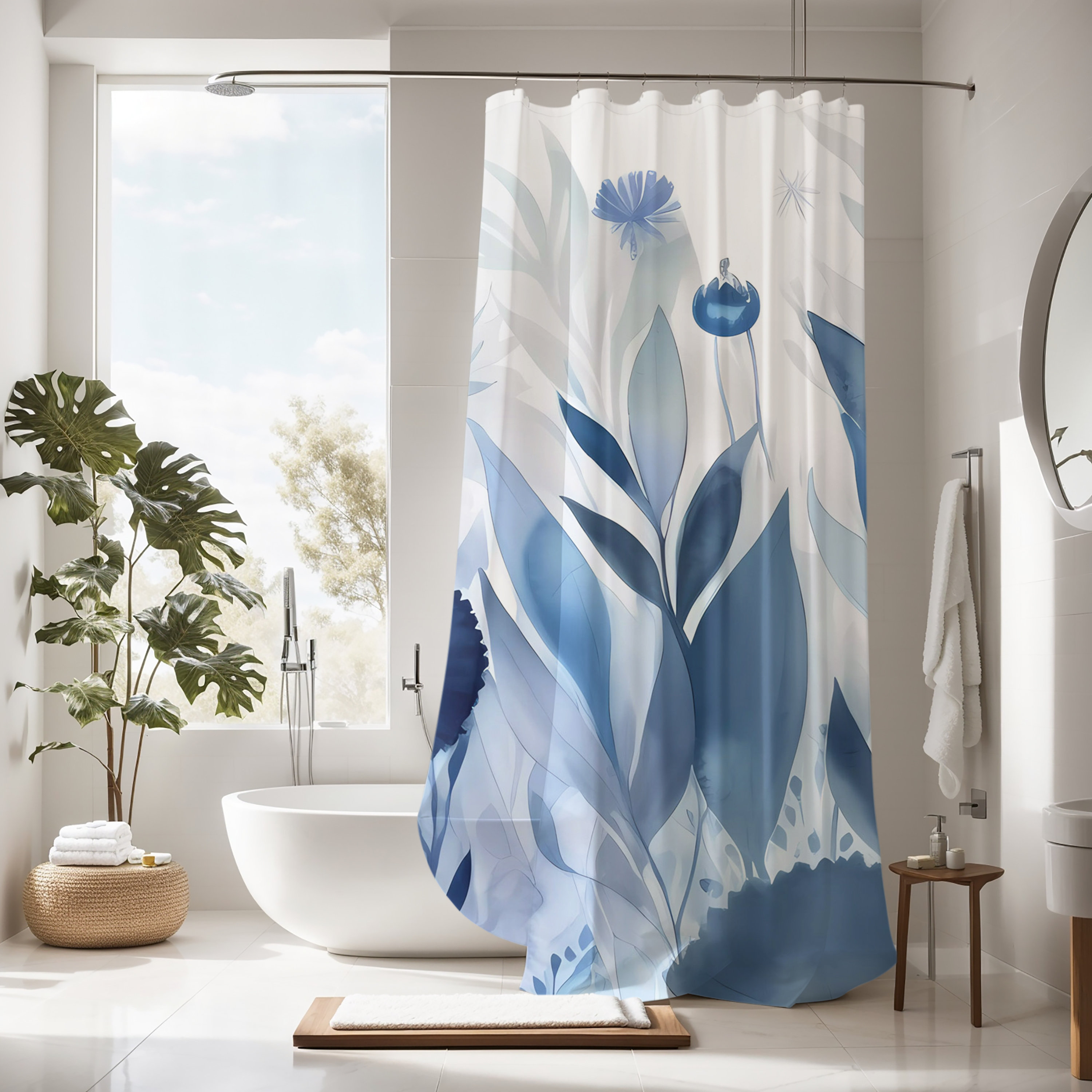 East Urban Home Kenesha Floral Shower Curtain | Wayfair
