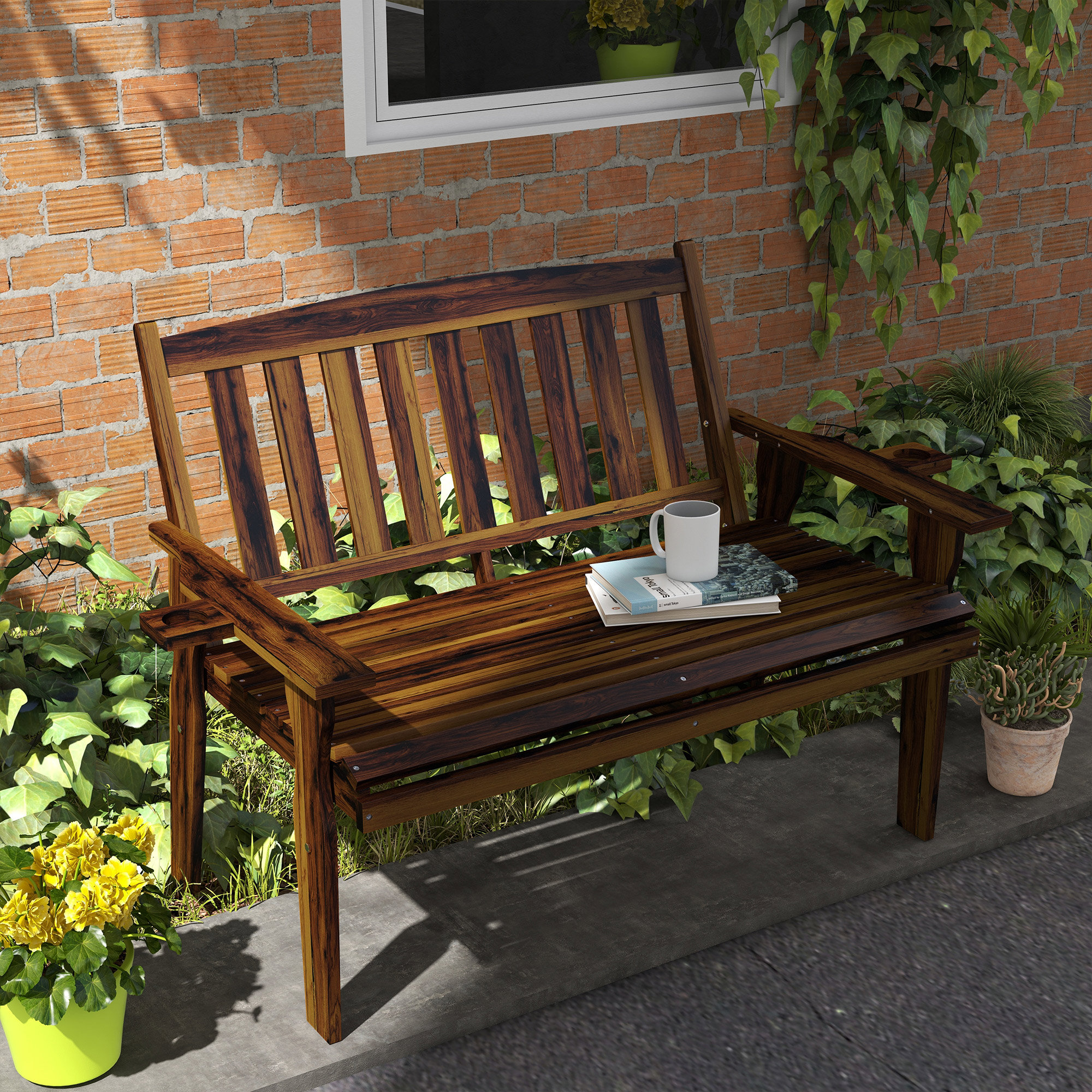 Millwood Pines Chrystine Wooden Garden Bench | Wayfair
