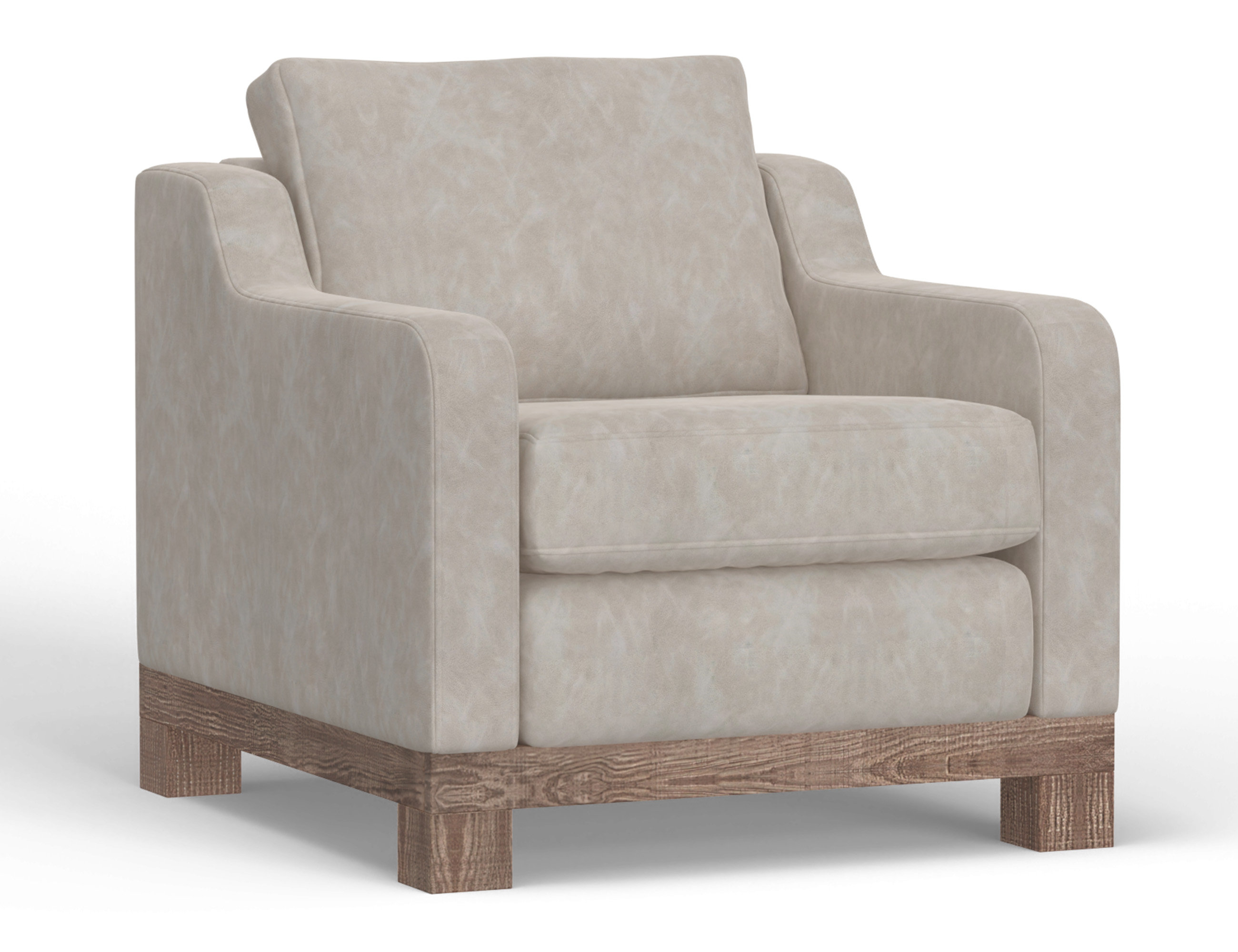 International Furniture Direct Samba Wooden Frame & Base, Armchair Faux ...