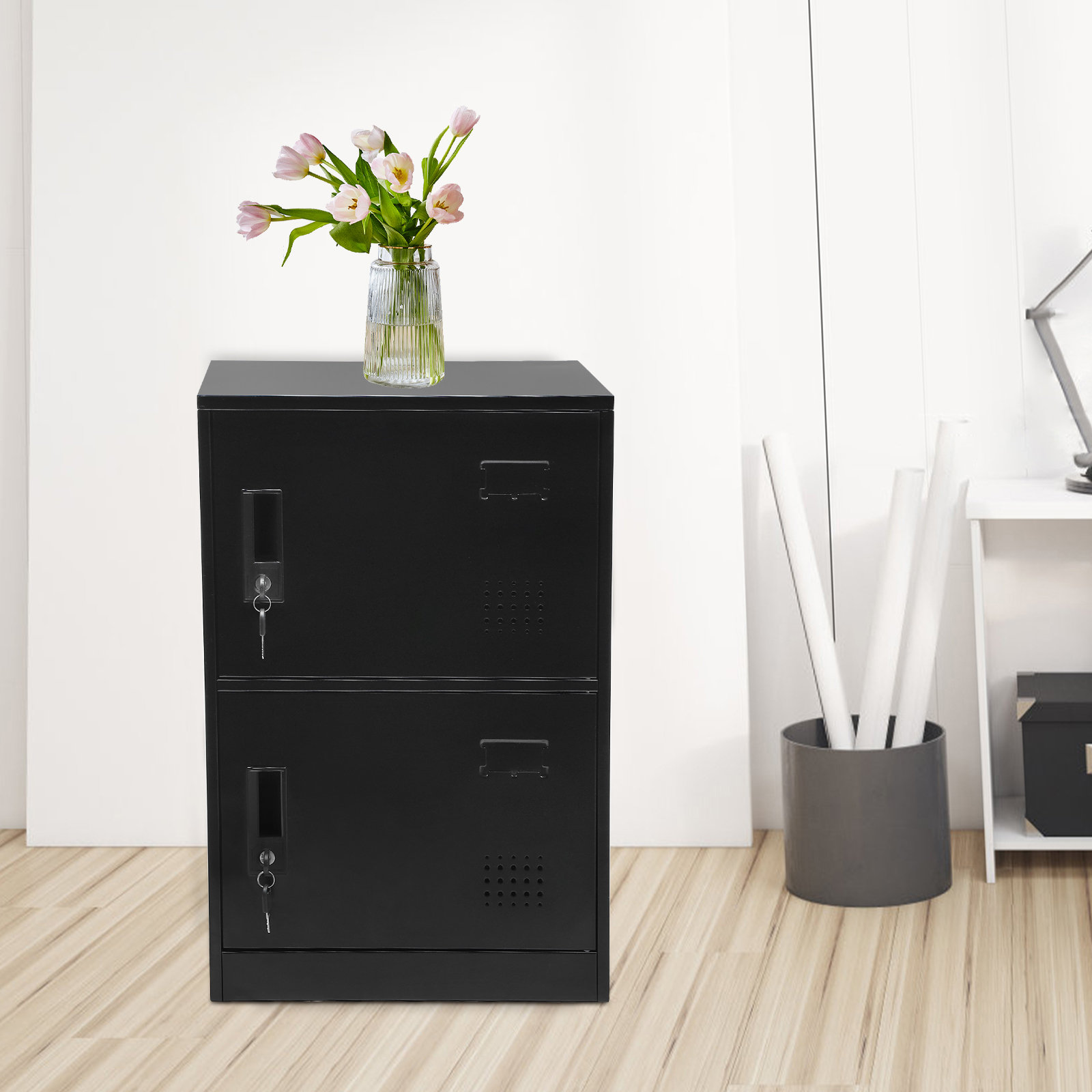 Inbox Zero Huntyr 2-layer Vertical Stackable Cold Rolled Steel Storage ...