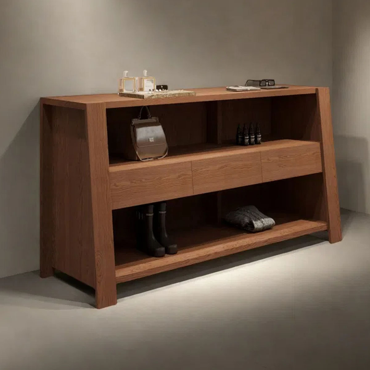 Artistic Soul XKX Premium Furniture Solid Wood Brown Display Stand with ...