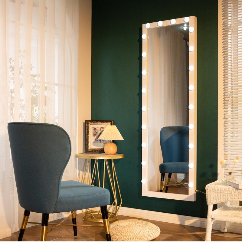 Latitude Run® Big Mirror Full Length with 22 LED Bulbs Lights, Full ...