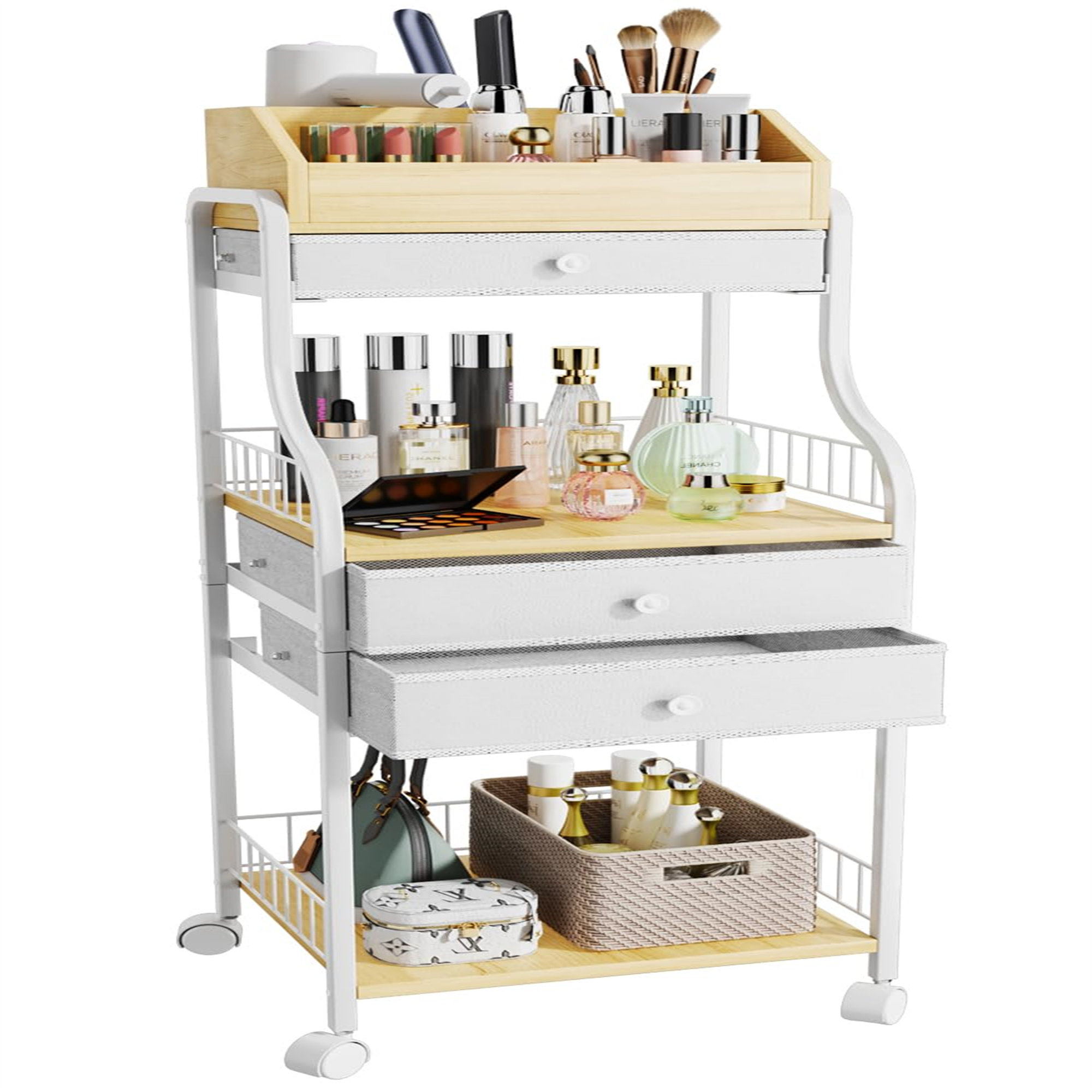 Hokku Designs Floor Makeup Organizer Storage | Wayfair