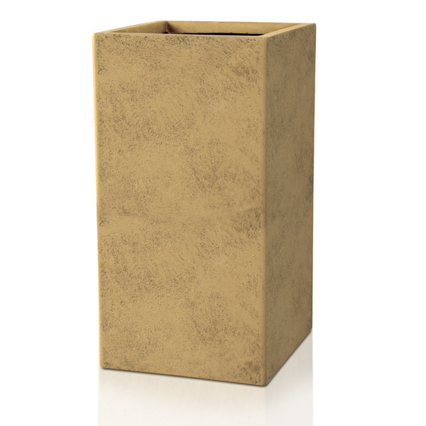 IDEALIST Gold Plant Pot 60Cm Tall | Reinforced Stone Indoor Tall Square ...