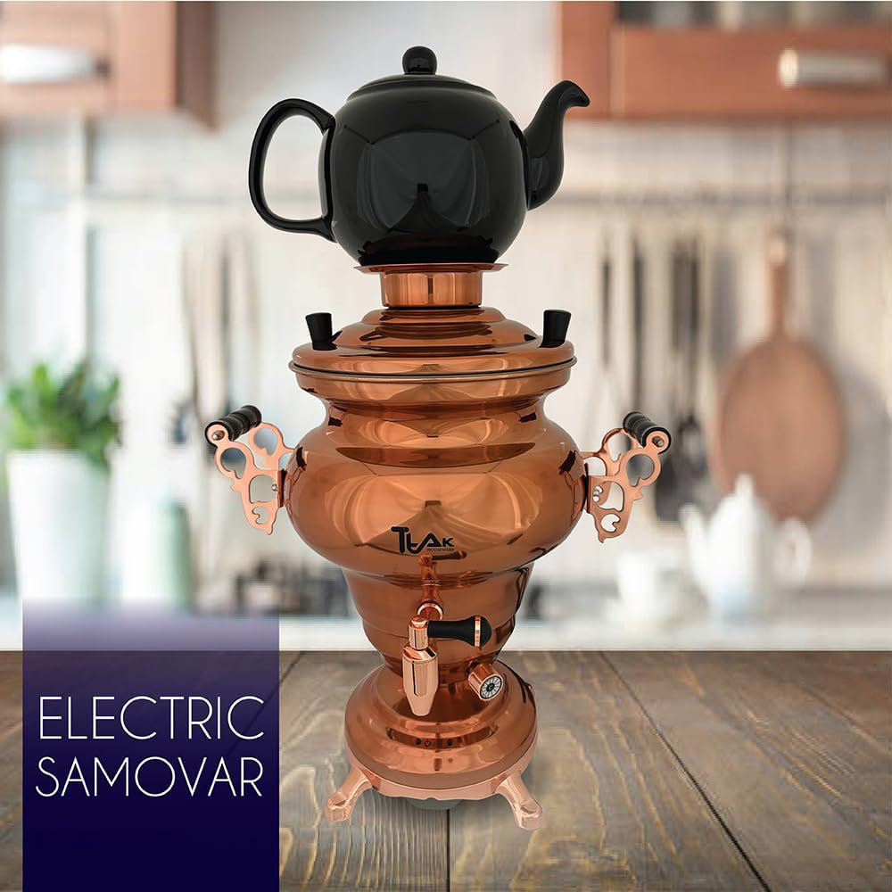 Ttak Houseware Electric Stainless Steel Copper Design Samovar - Premium ...