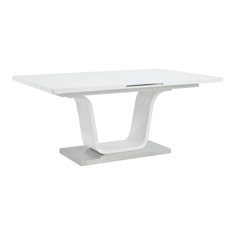 Ivy Bronx Fowles Rectangular Extendable Dining Table in White High ...
