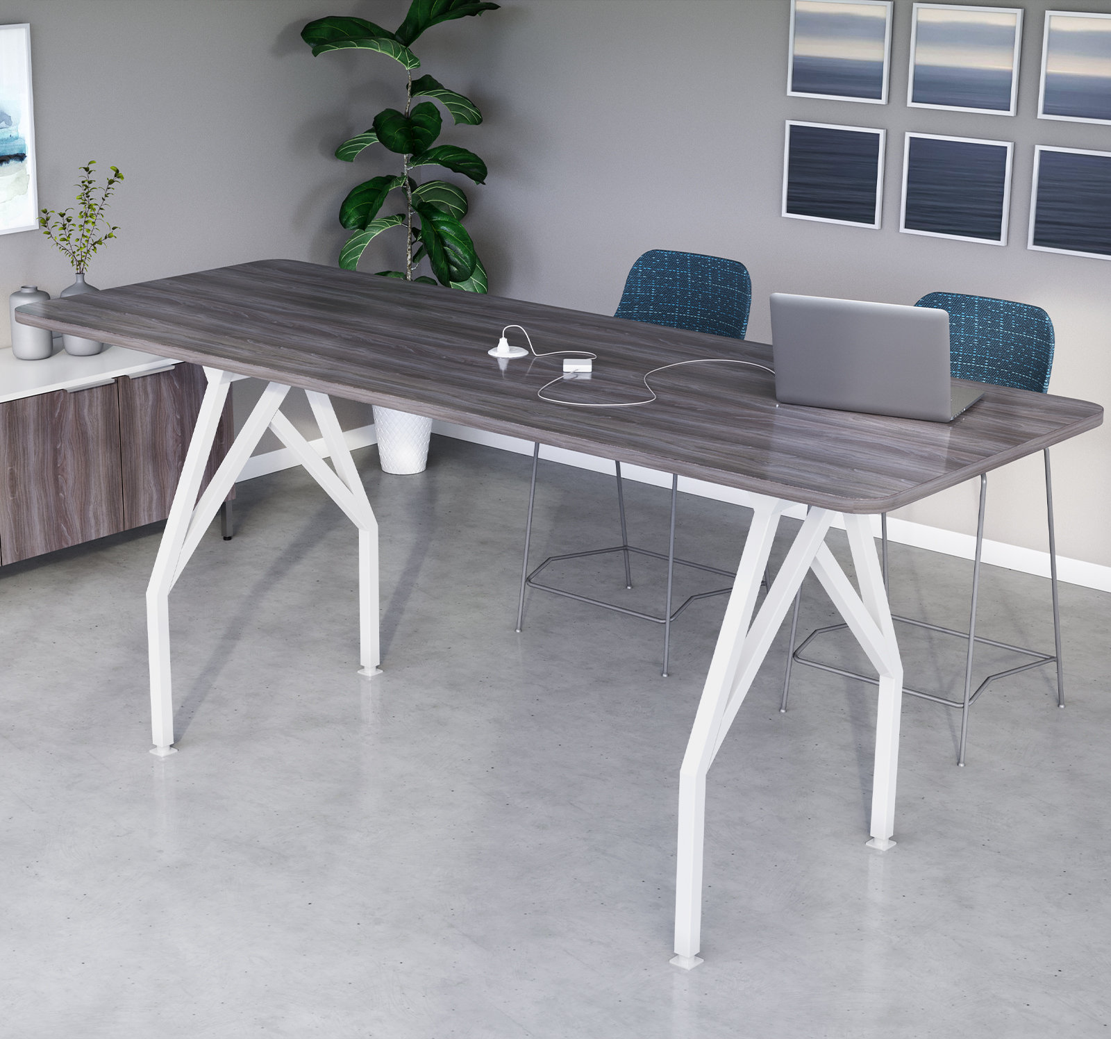 Scale 1:1 Hot Spot Bar Height Conference & Dining Table | Wayfair