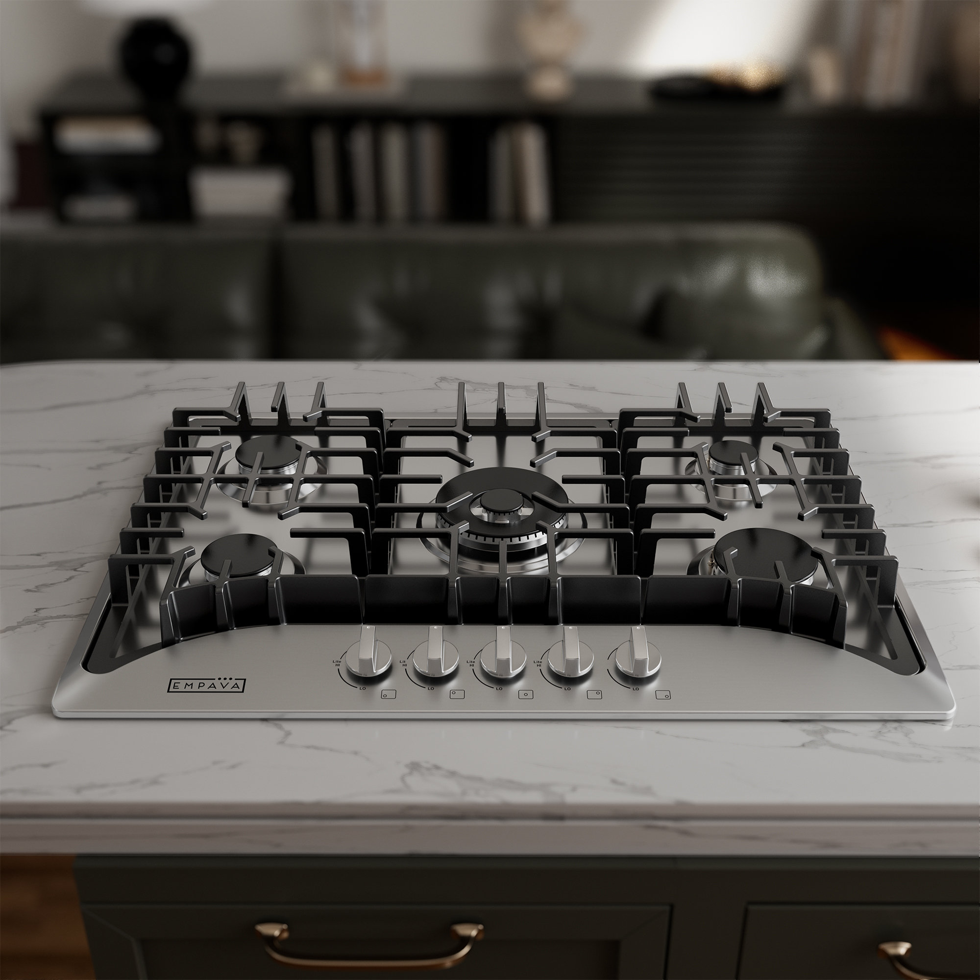 Empava 30 in. 5 Burners Recessed Natural Gas Cooktop, in Stainless Stee ...