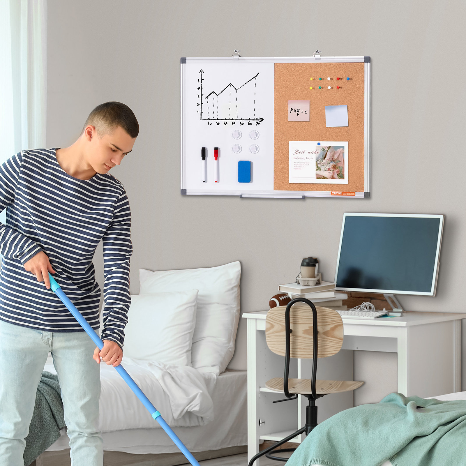 VEVOR Whiteboard & Cork Board Combo with Aluminum - Wayfair Canada