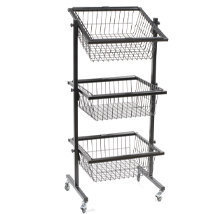 Latitude Run® 49" H X 22.5" W - 3-Tier Black Wire Retail Display With ...