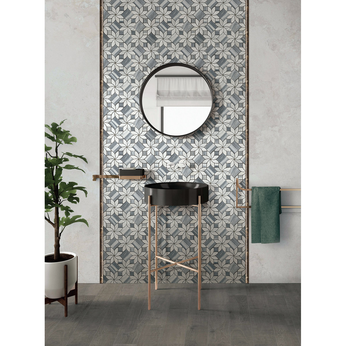 Matrix Stone USA Water Jet Random Sized Marble Novelty Mosaic Wall ...