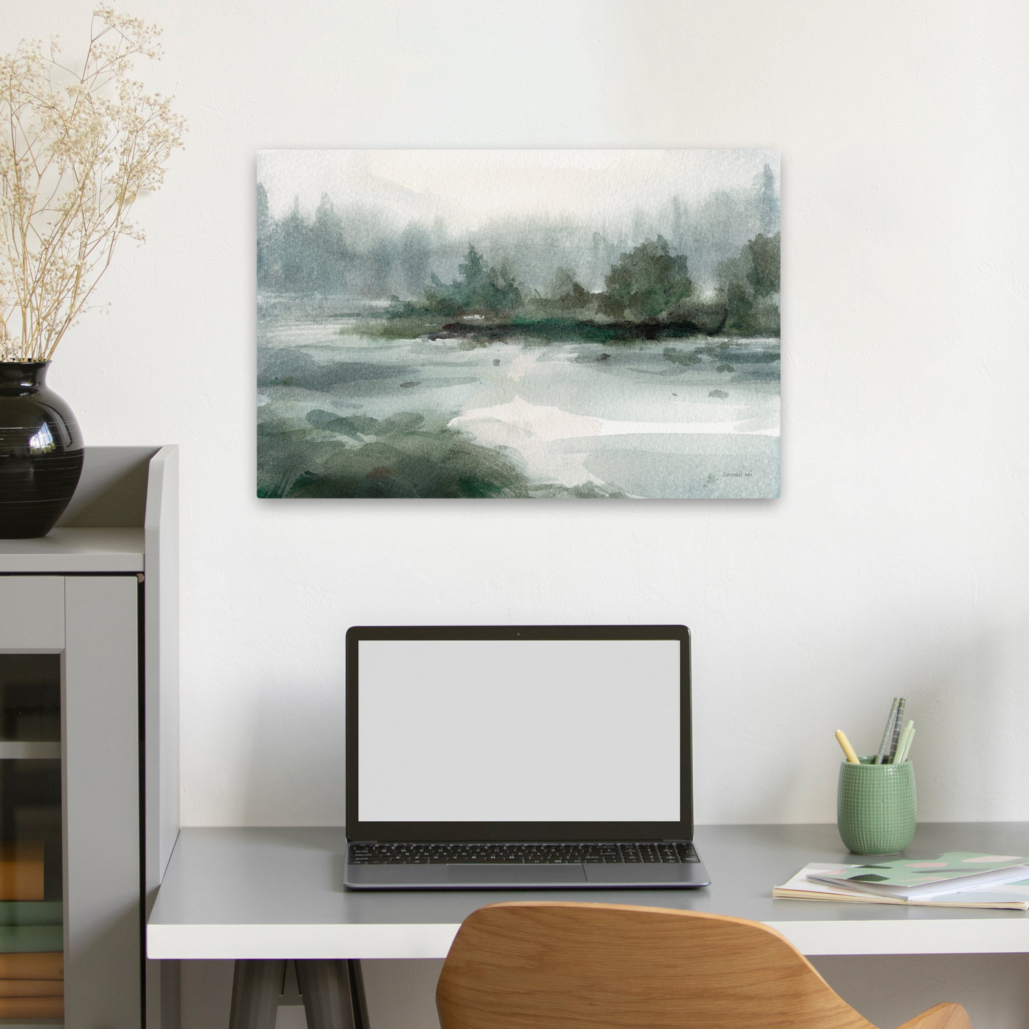 Union Rustic Channel - Blue Channel Gray Green Art | Wayfair