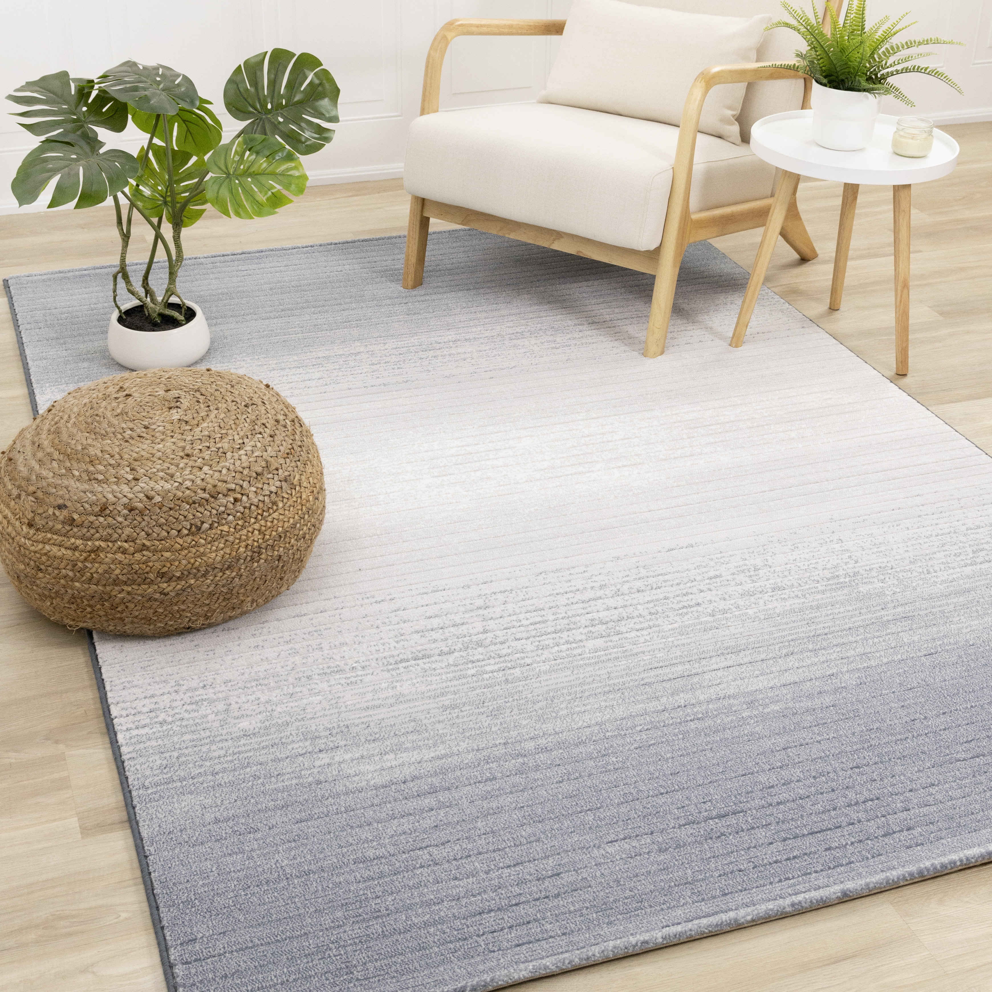 Rosecliff Heights Brisha Blue Stripes Polypropylene Stain Resistant ...
