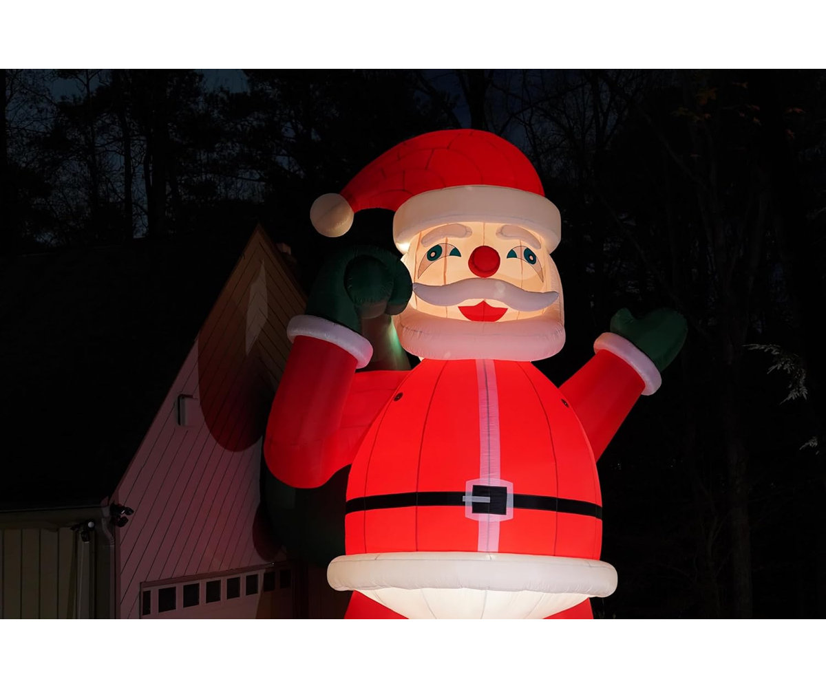 Connsann 33ft Giant Inflatable Santa With Blower, Extra Large Santa ...