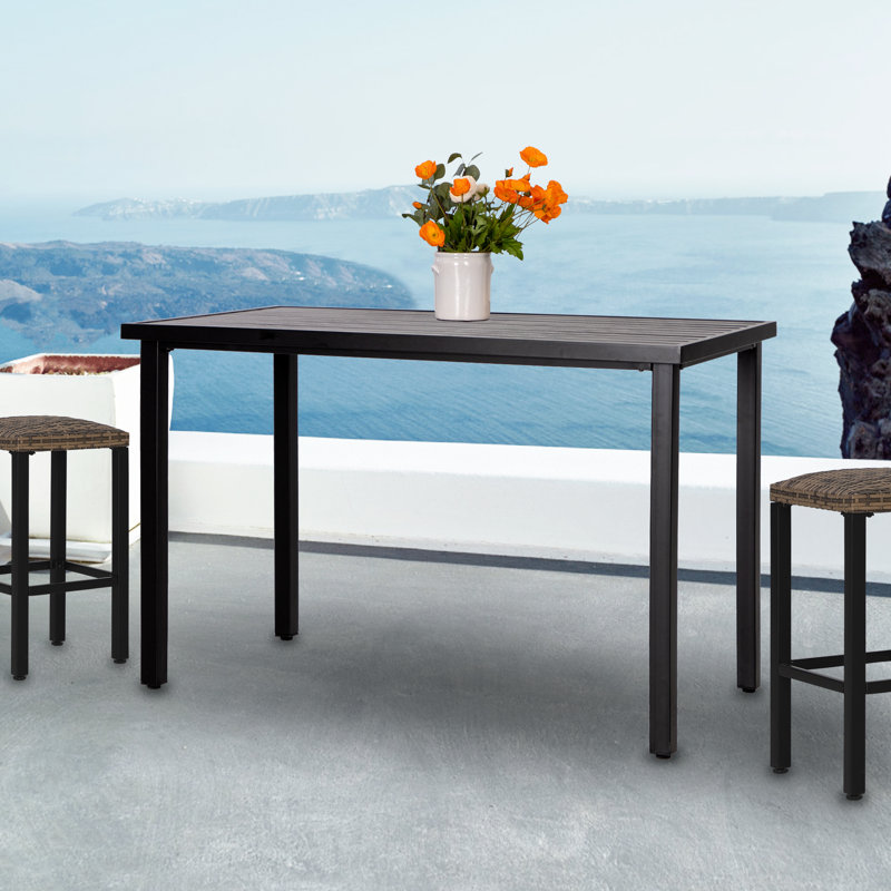 Lark Manor™ Alyne Rectangular Metal Bar Table & Reviews | Wayfair