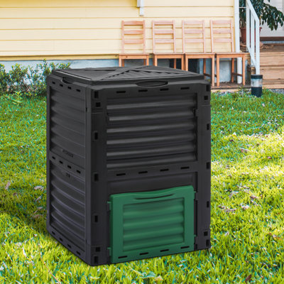 Outsunny 15.89 Gal. Plastic Outdoor Stationary Composter & Reviews ...
