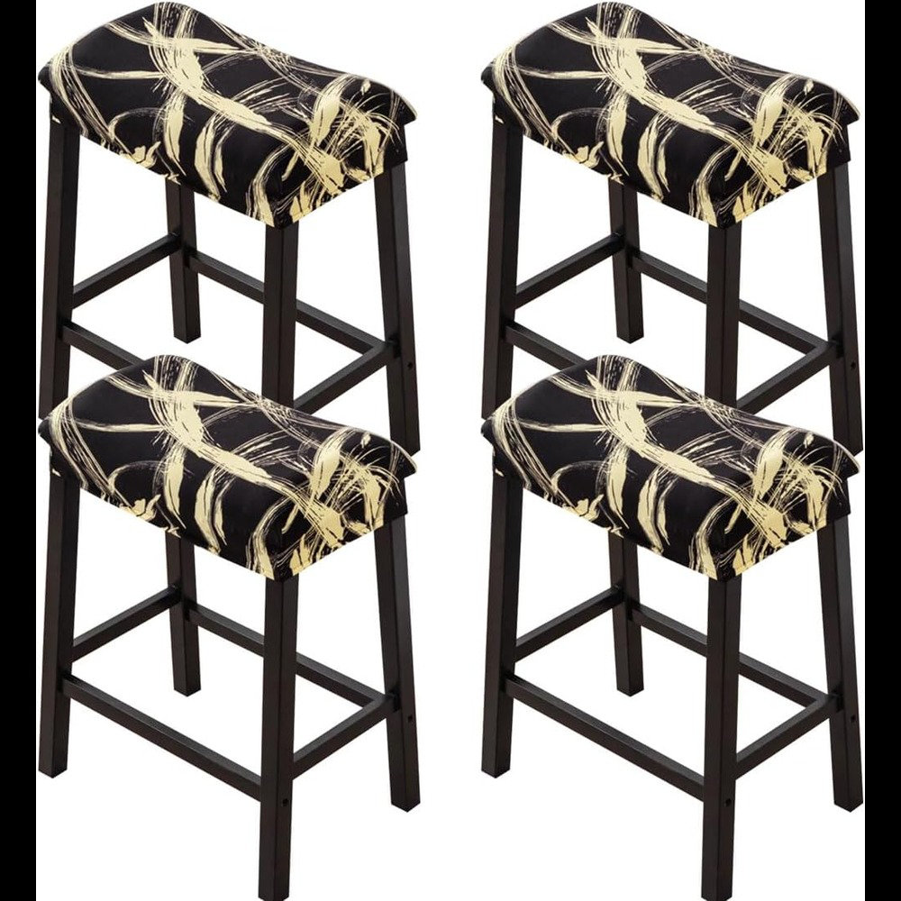 Orren Ellis Bar Stool Cover Rectangle Set Of 4 Printed Stretch Counter ...