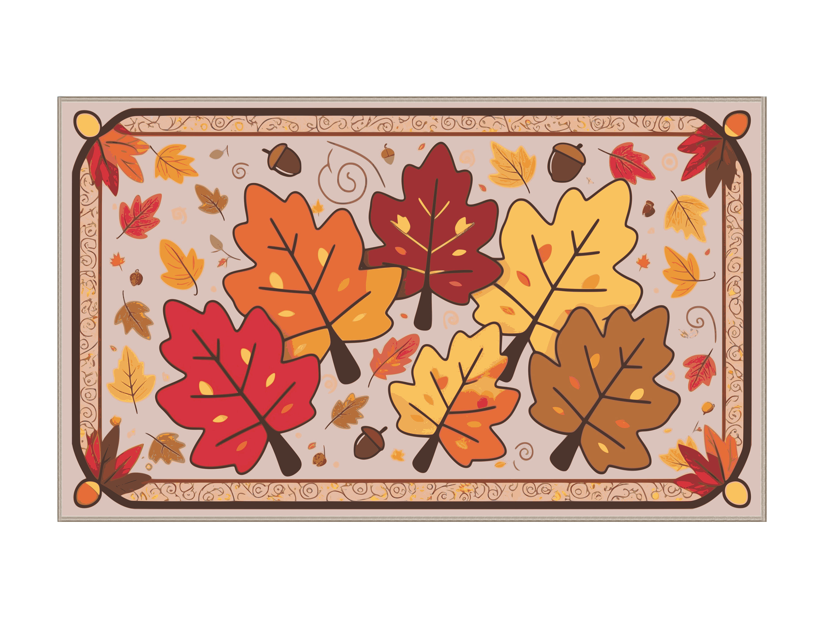 The Holiday Aisle® Washable Thanksgiving Fall Season Holiday Rug | Wayfair