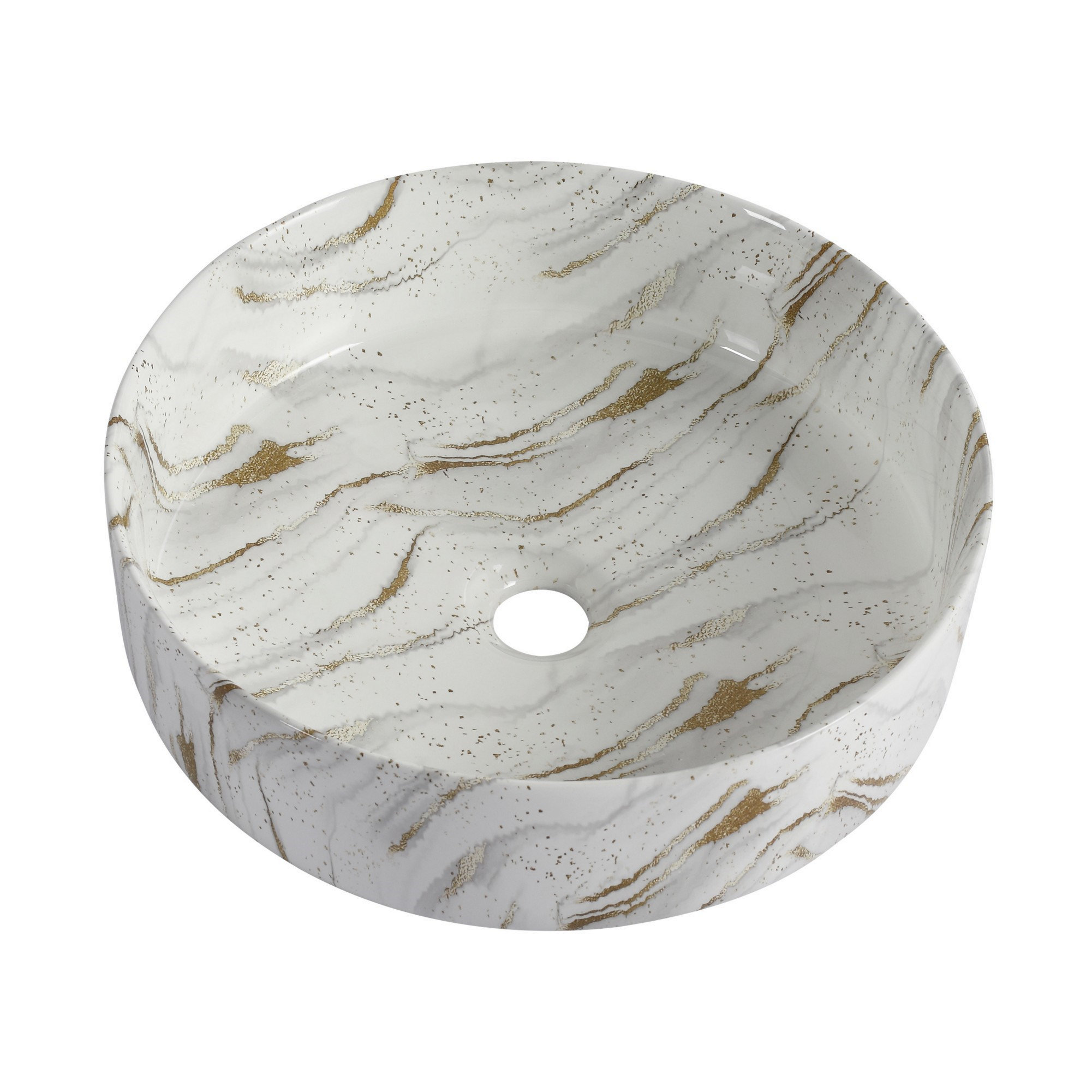 Sutherlans Ceramic Round Sink, Bathroom Sink With Drain Hole | Wayfair