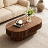 Latitude Run® Oval Coffee Table,Mid Century Modern Fluted Coffee Table ...