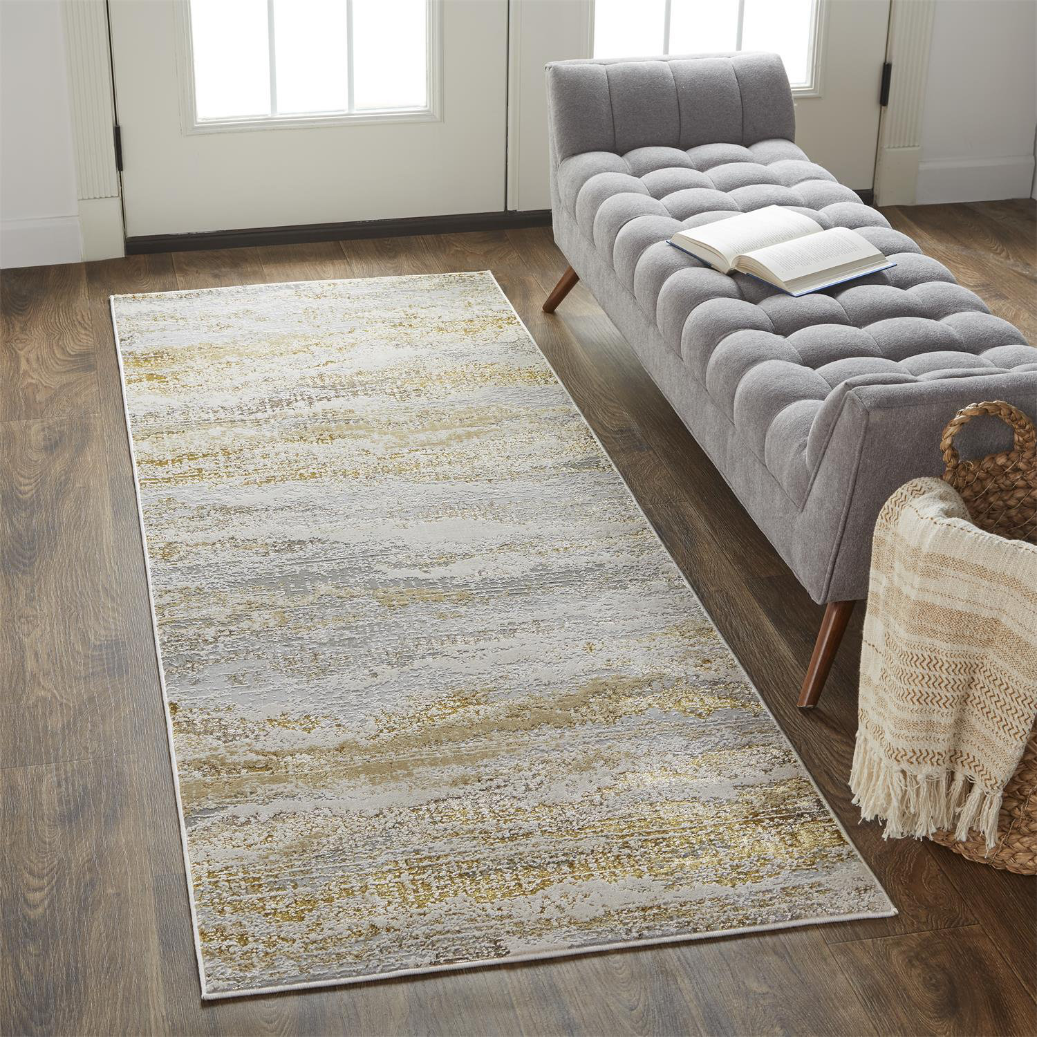 Wrought Studio™ Milomir Abstract Power Loom Gray Area Rug "& Reviews ...