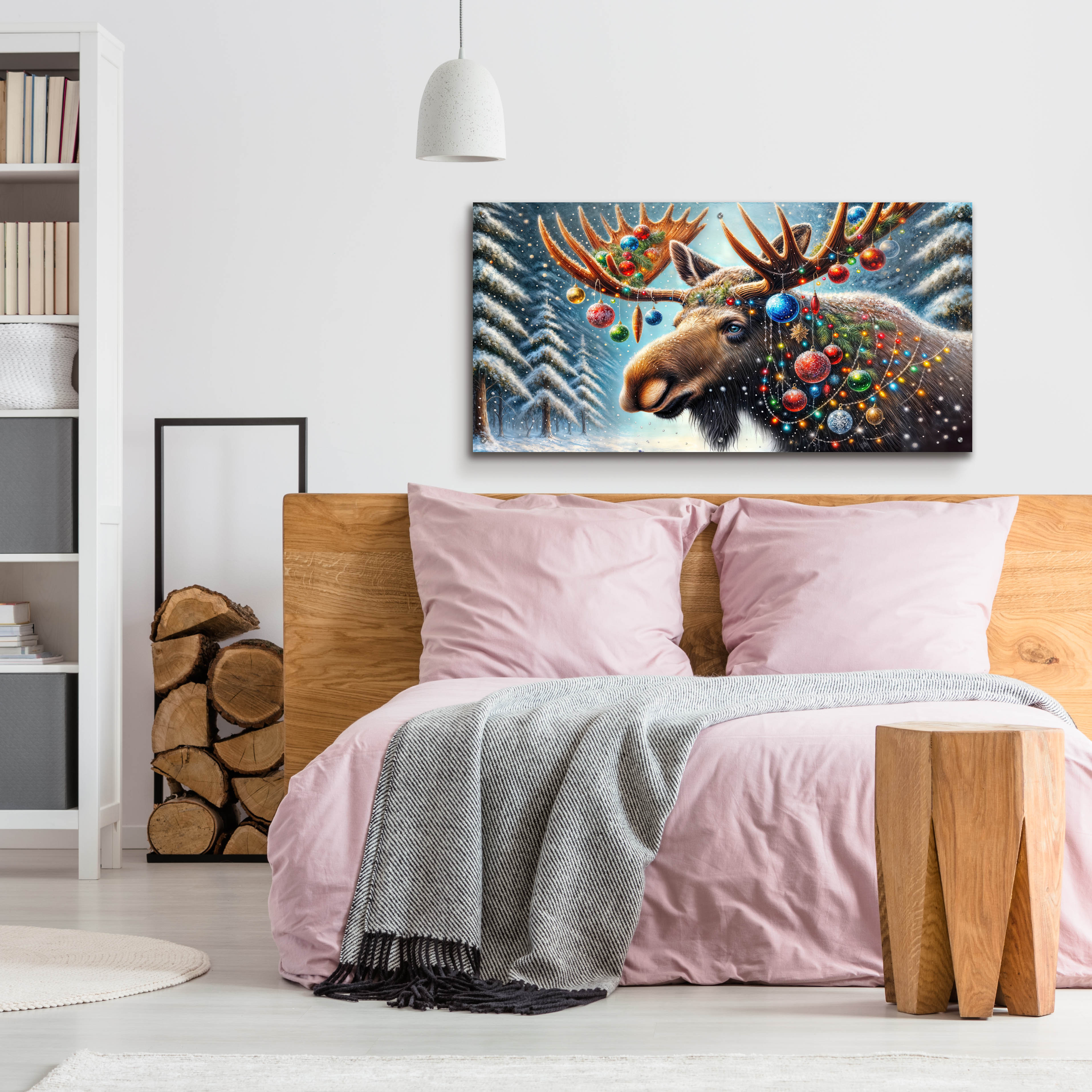 The Holiday Aisle® 'Christmas Christmoose' by Rey Klimt Acrylic Glass ...