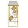 House of Hampton® Lenssen Gold Finish Peony And Ginkgo Console Table ...