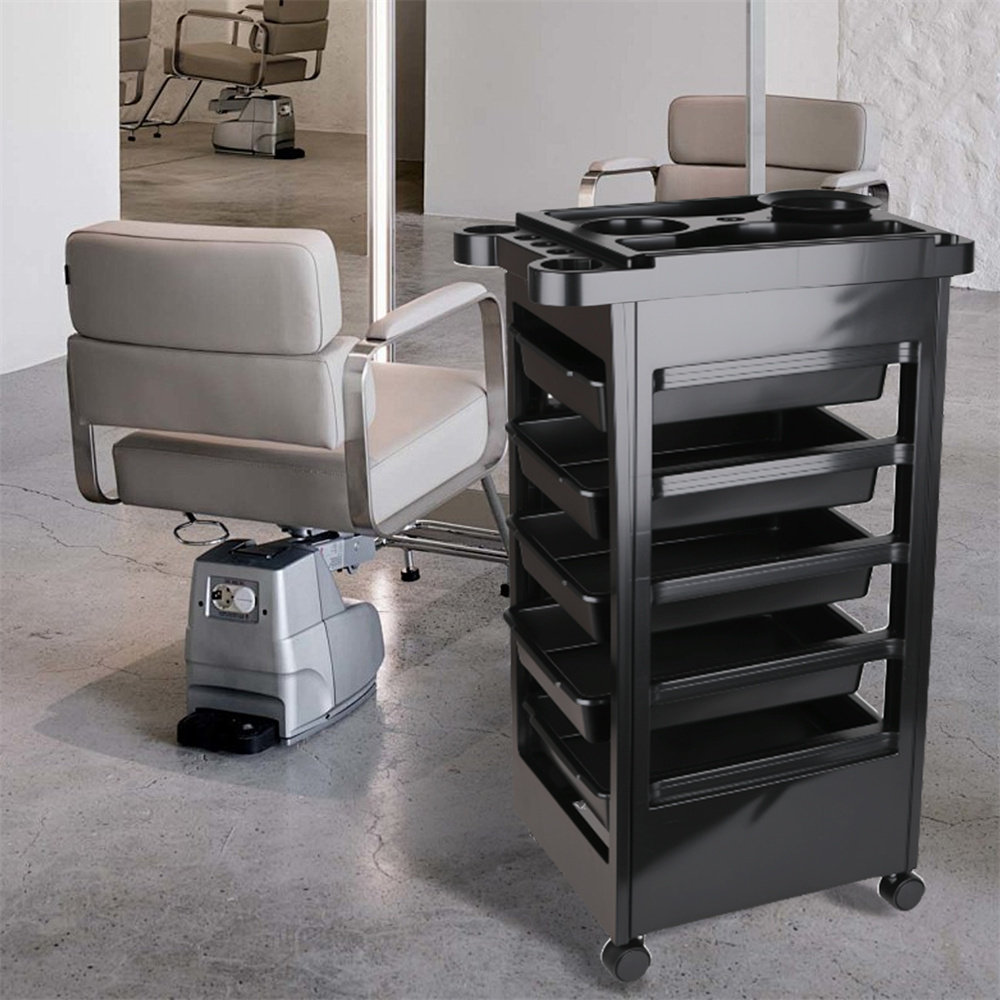 shinyswan Salon Rolling Trolley Cart with 5 Storage Drawers - Wayfair ...