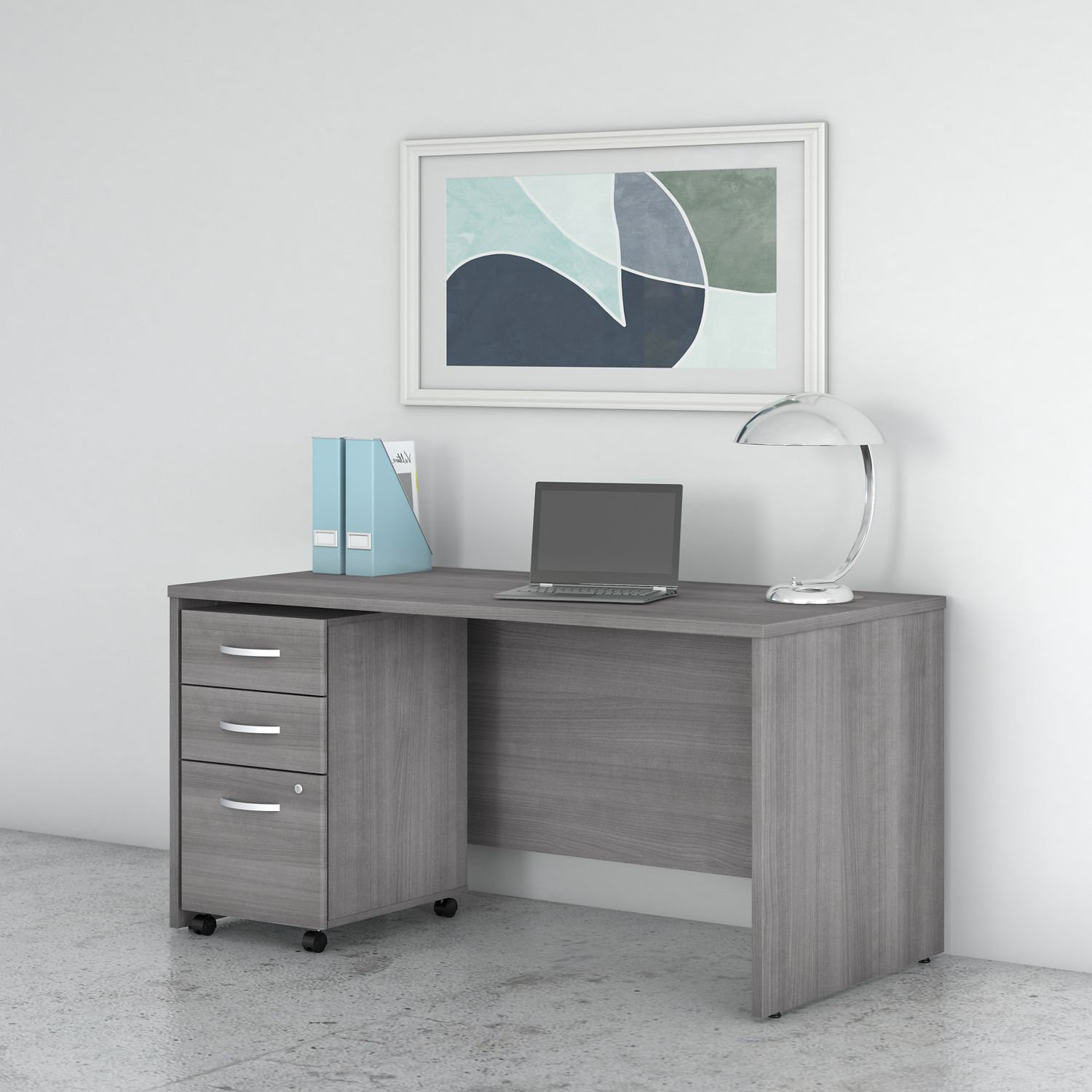 Bush Business Furniture Studio C Executive Office Desk with Mobile File ...