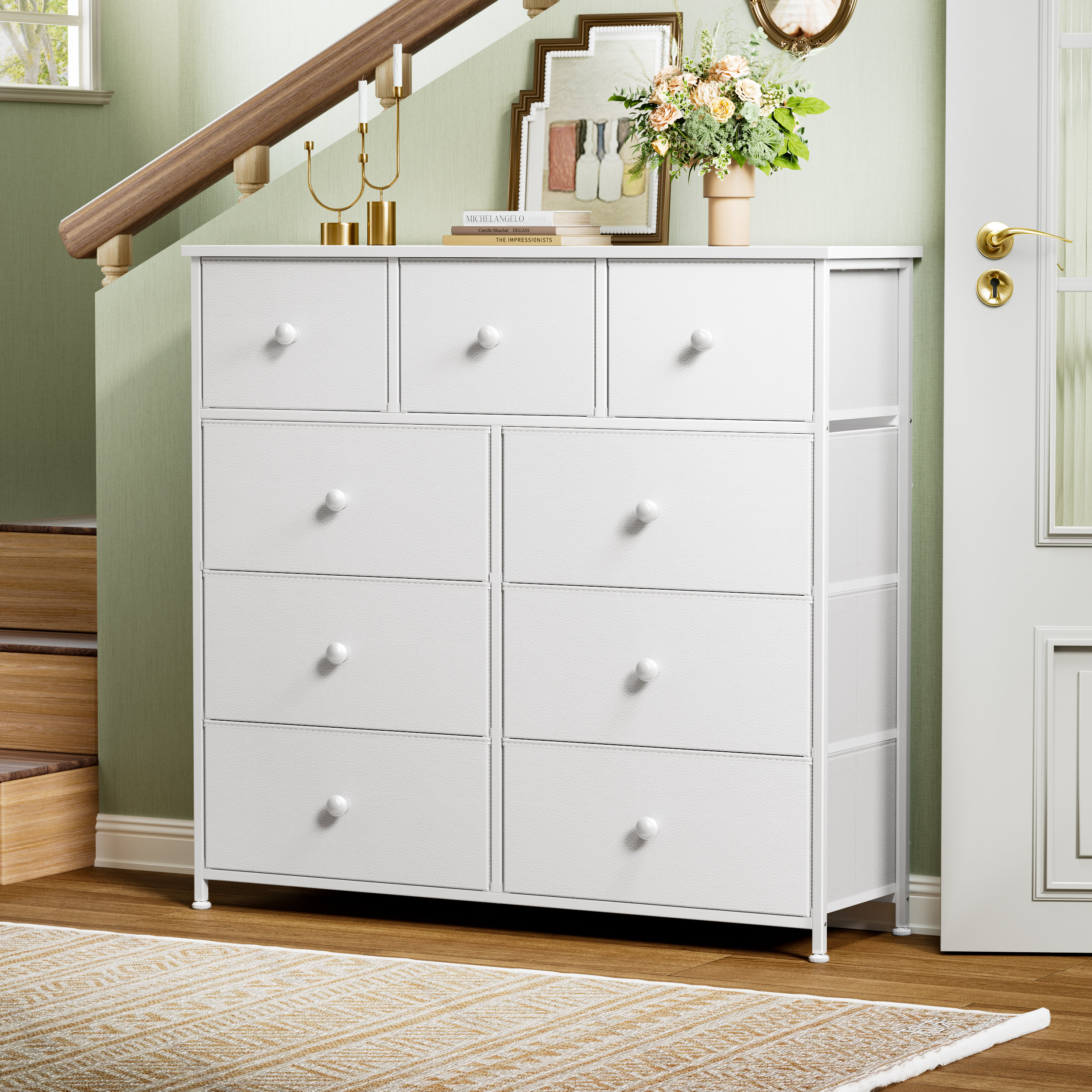 Ebern Designs Ojaswi 9 Dresser, Chest of Drawers with Wide 39'', Easy ...