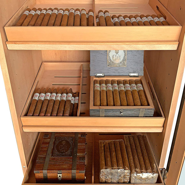 Humidor Supreme Premium Tower Humidor Cabinet Holds Up to 3000 Cigars ...