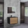 Latitude Run® Danyall Vanity With Matte Black Top, 30-In Rough Oak ...