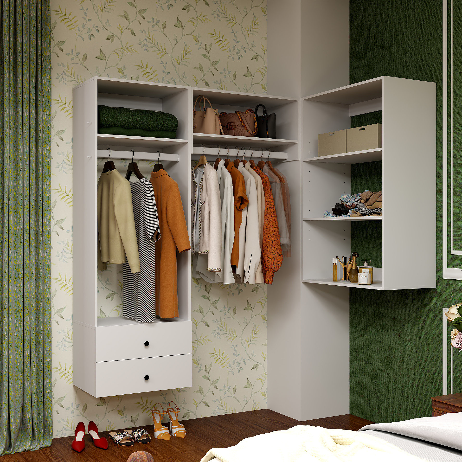 Latitude Run® Zevion 86.61'' Closet System | Wayfair