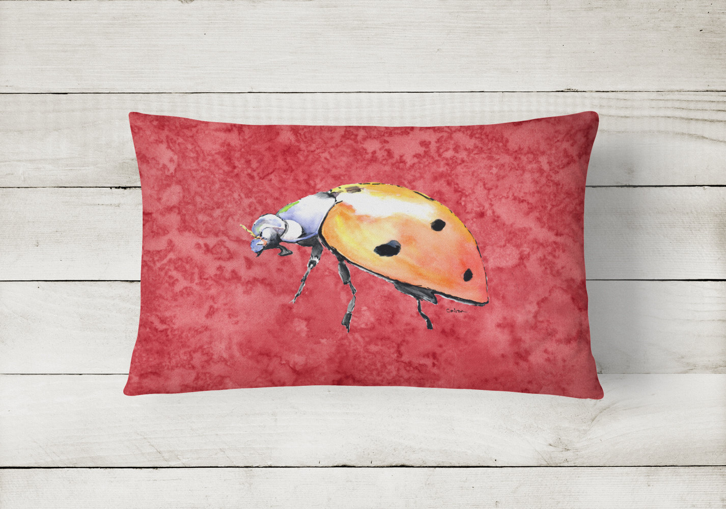 Caroline's Treasures Lady Bug Outdoor Pillow Cover & Insert | Wayfair