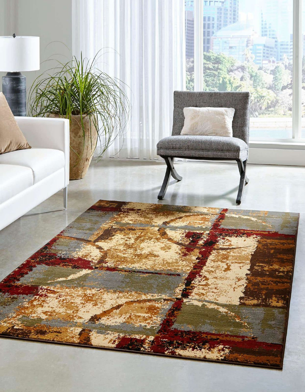 Red Barrel Studio Contemporary Arabica Area Rug Multi Creme Colour ...