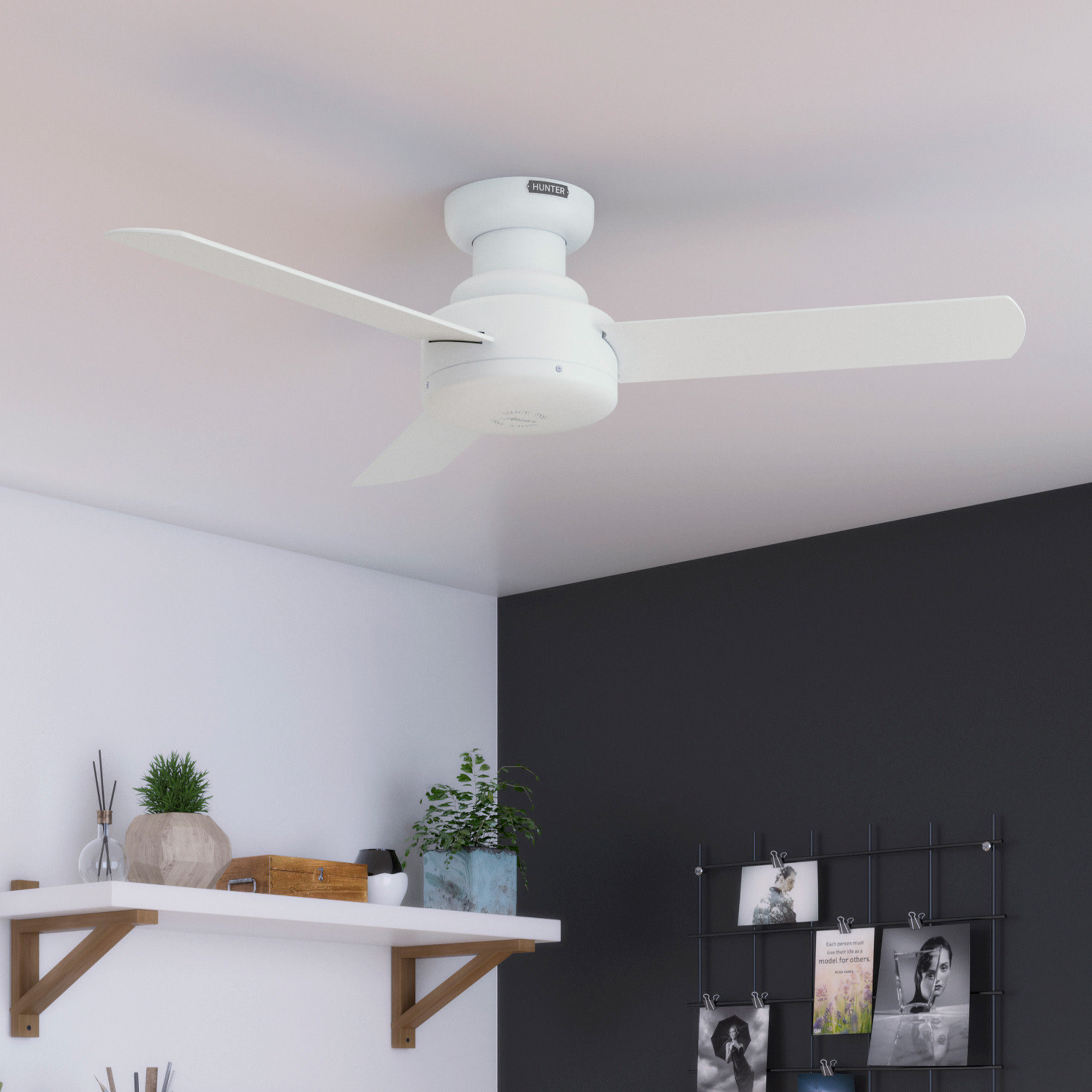 Hunter Fan Presto 52" 3 - Blade Modern Low Profile Indoor Ceiling Fan ...