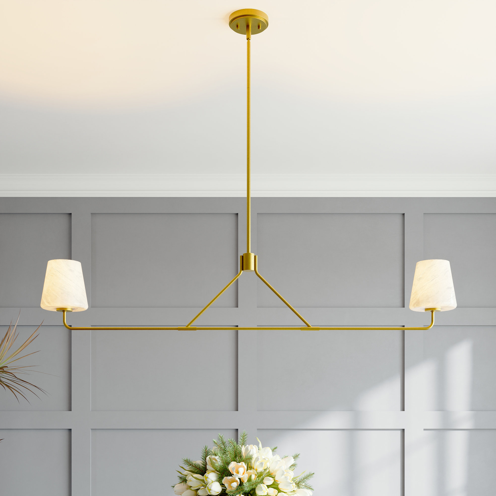 Mercer41 Lavoix 2 - Light Dimmable Linear Chandelier & Reviews | Wayfair