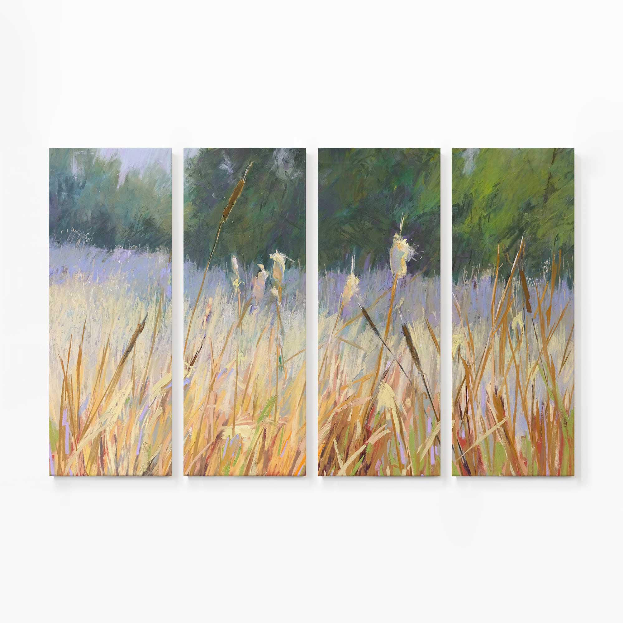 Frametolia Whispering Reeds | 4 Panel Split Large Canvas Print | Wayfair