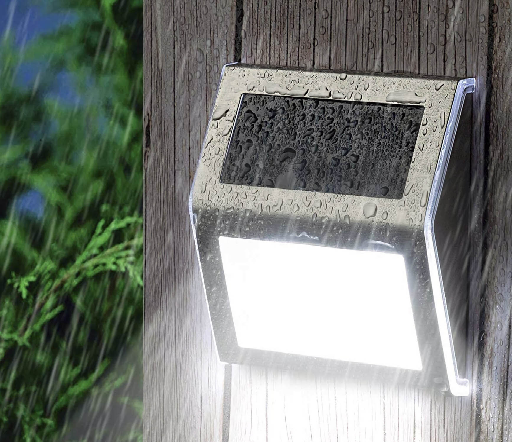 LIGHTSMAX Silver Solar Powered Integrated LED Step Light - Wayfair Canada