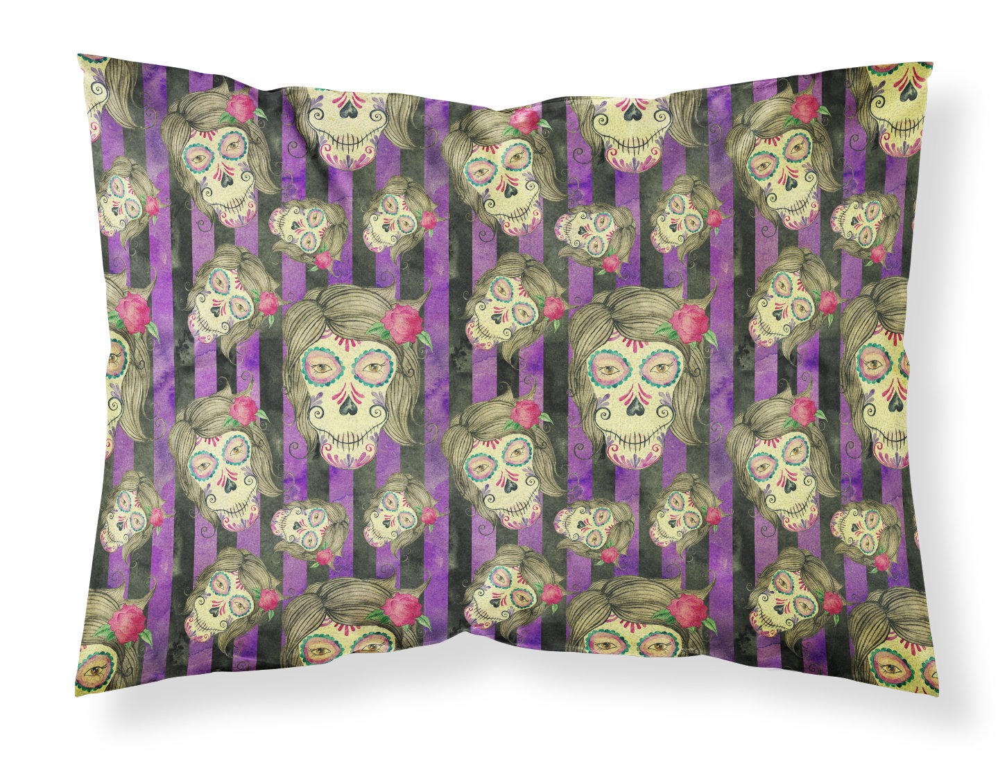 Caroline's Treasures Watercolor Day of the Dead Halloween Pillowcase ...