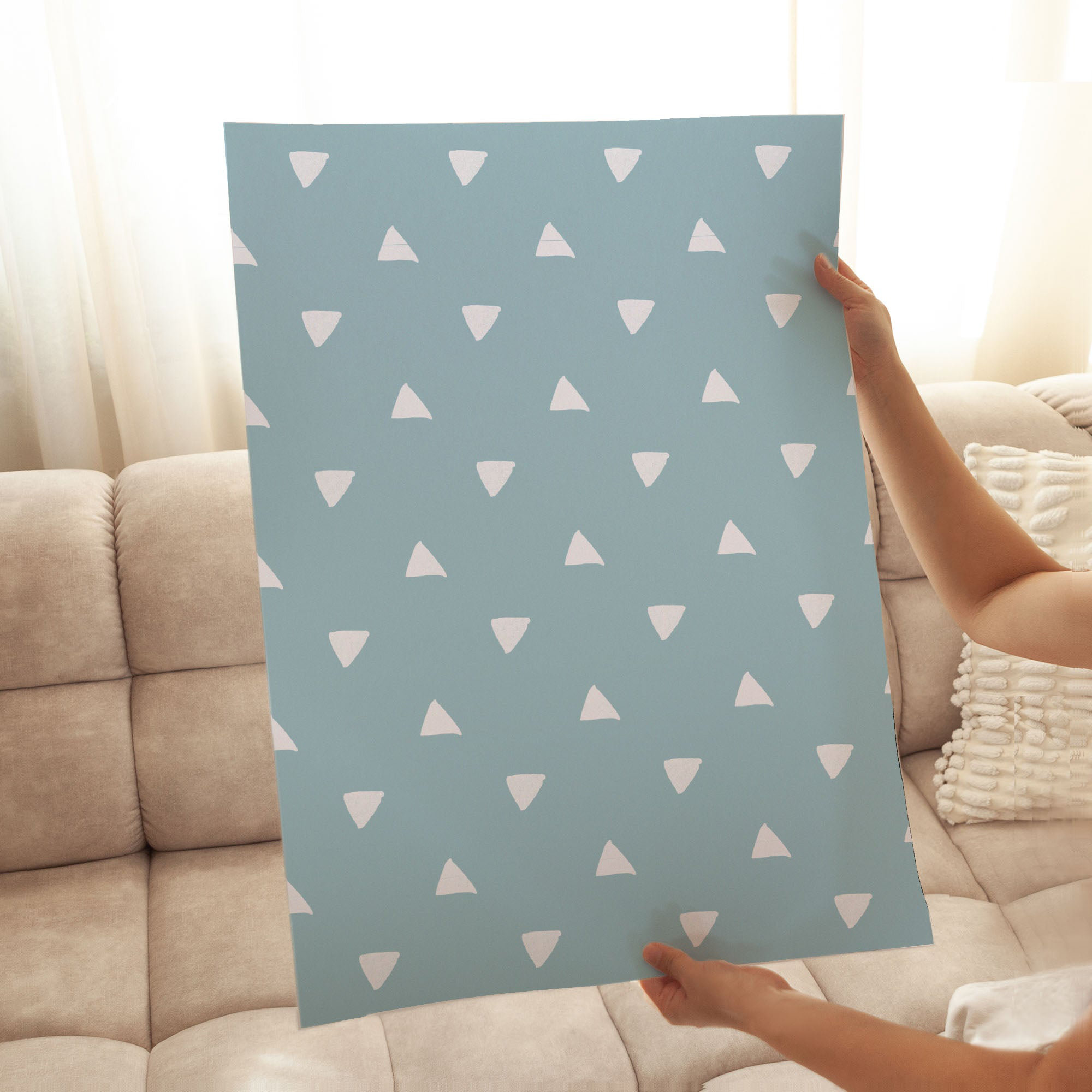 Winston Porter Abstract Dusty Blue Pattern I Modern Unframed Art Print ...