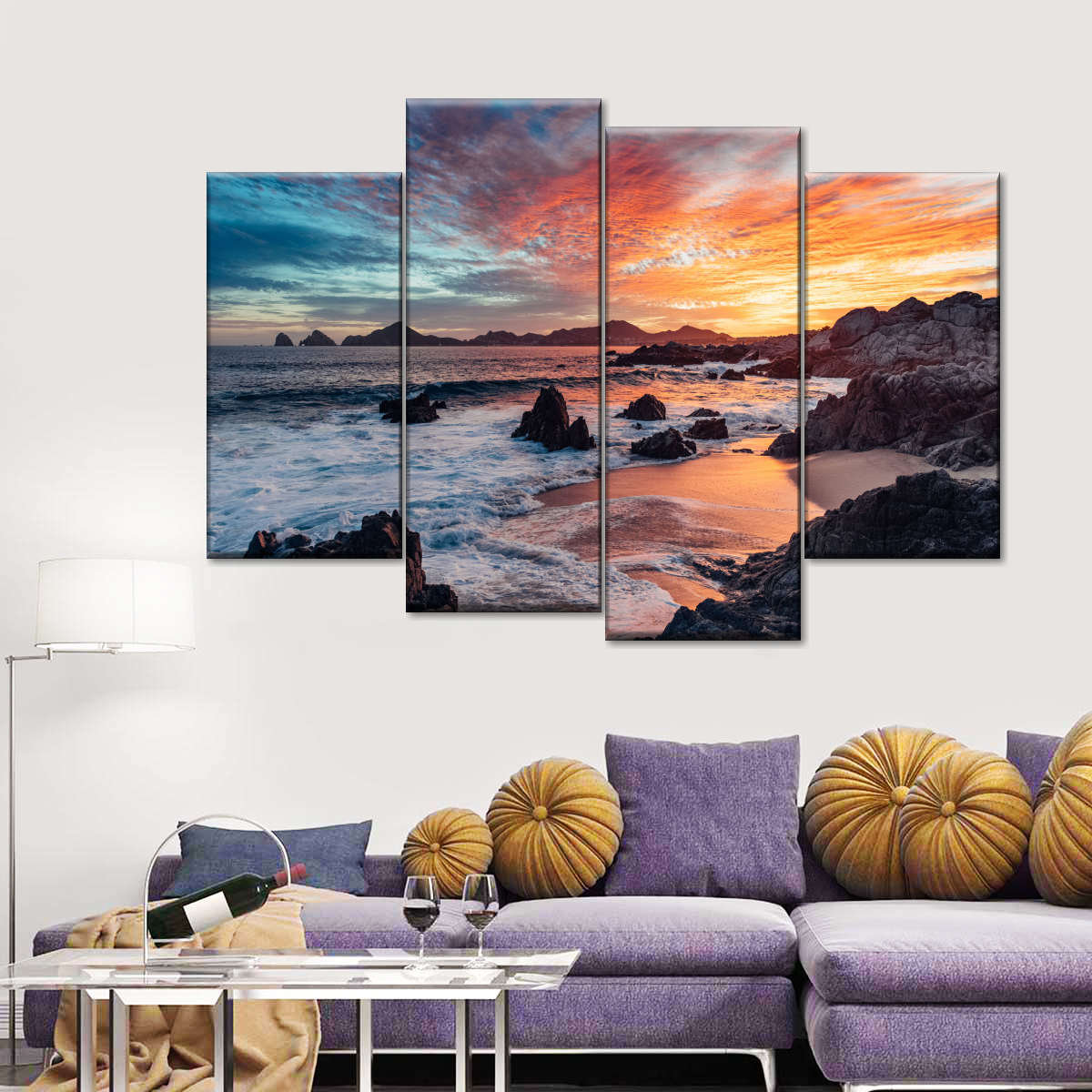 Beachcrest Home™ Cabo San Lucas Rocky Beach On Canvas 4 Pieces Set ...