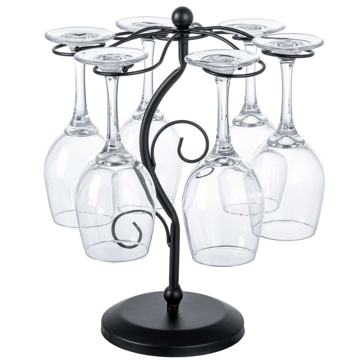 Canora Grey Curvin Tabletop Wine Glass Rack in Black | Wayfair